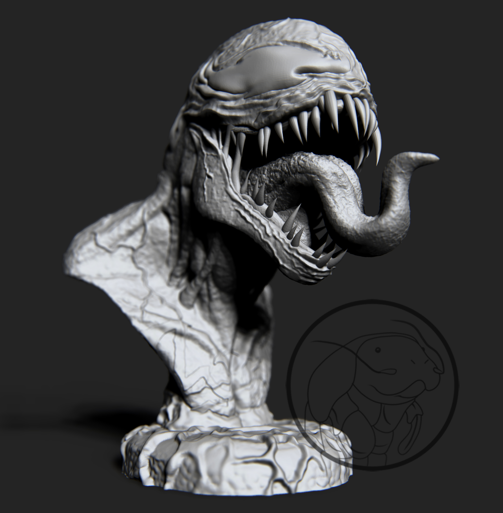 OBJ file Venom (bust) 👤 ・3D print design to download・Cults