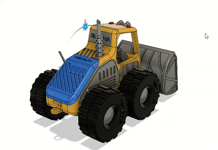 🚜 Bulldozer amarillo con movimientos Versión 2・Archivo STL Gratis para ...