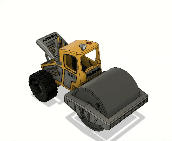 🎲 Yellow Road Roller Modern Version 2 with movements・Free 3D File for ...