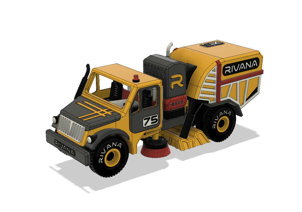 Free 3D file Yellow Street Sweeper Truck 🚚 ・Model to download and 3D ...