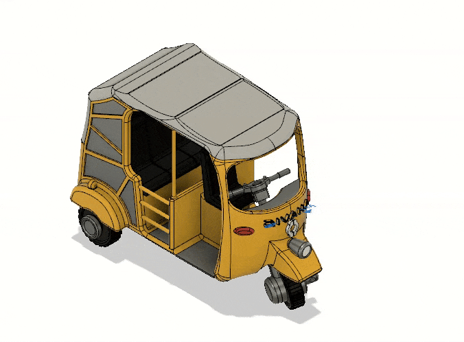🛺 Yellow Tuk-Tuk/ Auto Rickshaw with Movements Version 2・Free 3D File ...