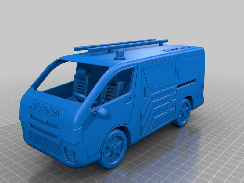 🚐 Yellow Utility Van with Movements・Free STL File for 3D printing・Cults