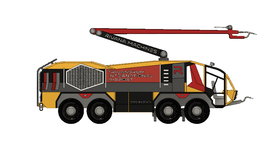 Free STL file Yellow Airport Fire Truck Engine 8X8 with Movements 🔥 ...