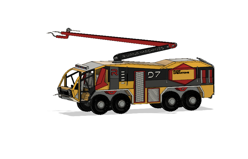 Free STL file Yellow Airport Fire Truck Engine 8X8 with Movements 🔥 ...