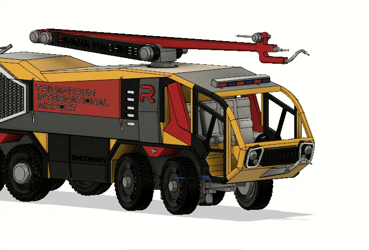 Free STL file Yellow Airport Fire Truck Engine 8X8 with Movements 🔥 ...