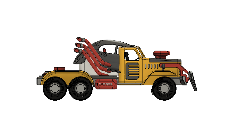 🚕 Yellow Zil War Rig - Part 1 Cab/Prime Mover/Tractor・Free STL File for ...