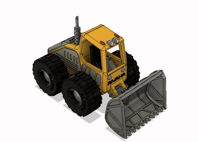 🚜 Yellow Bulldozer with Movements・Free STL File for ・Cults