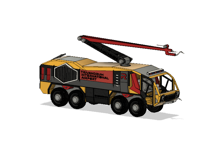 Free STL file Yellow Airport Fire Truck Engine 8X8 with Movements 🔥 ...