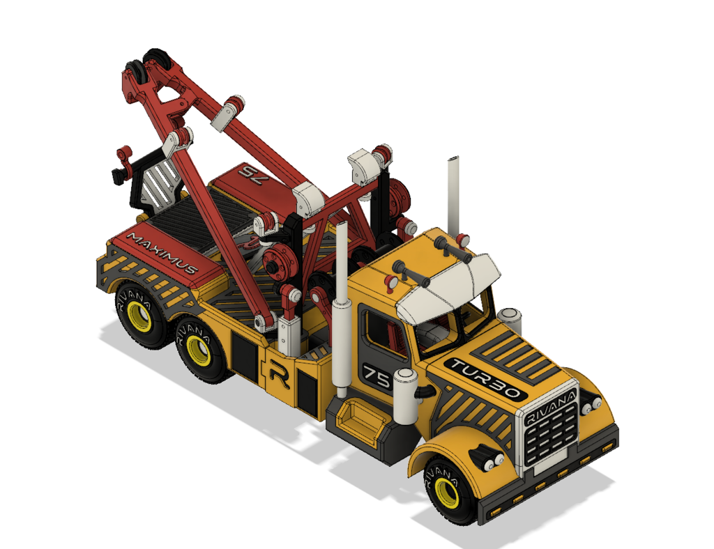 🚚 Yellow Classic Towing Truck・Free 3D File for ・Cults