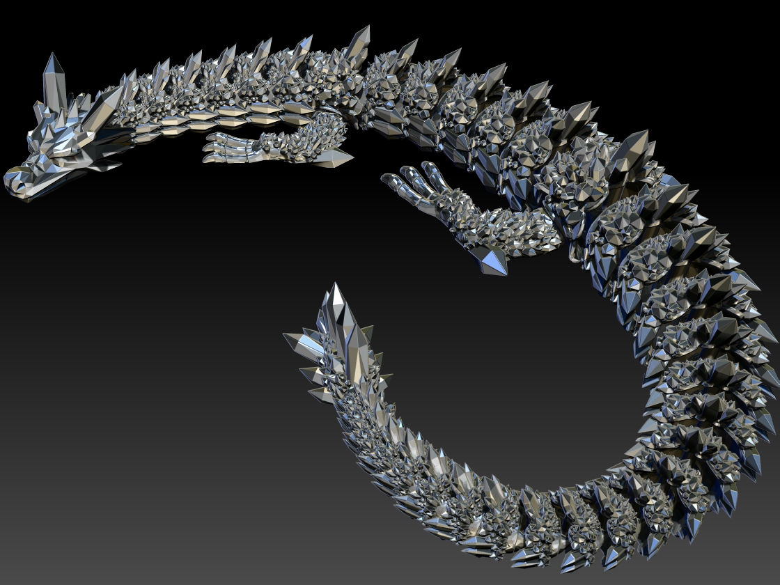 🐉 ARTICULATED DRAGON - FLEXI CRYSTAL DRAGON 3D PRINT・ STL File for 3D ...