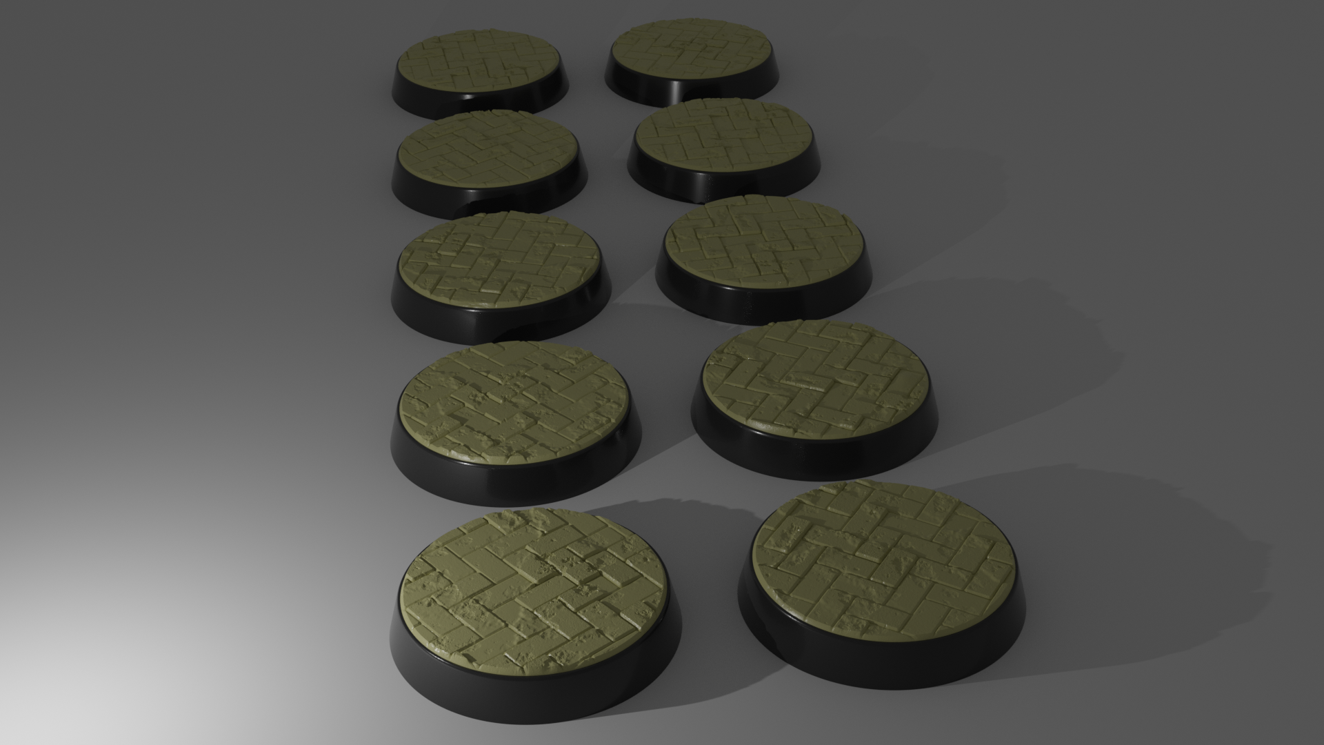 STL file 10x 25mm base with bricks 🧱 ・3D printable design to download・Cults