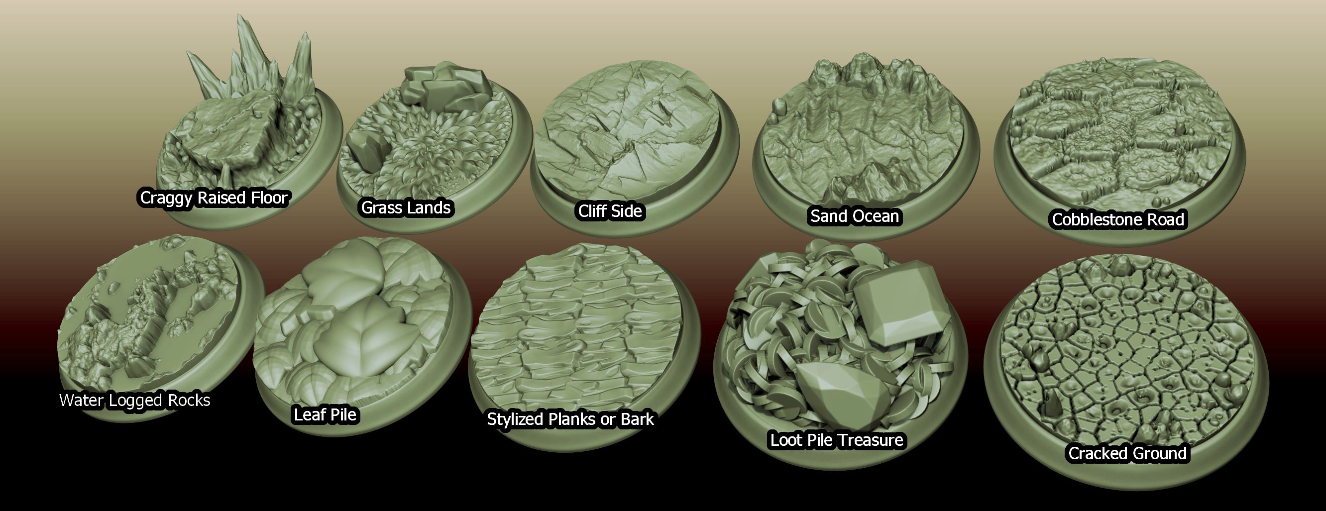 3D file Terrain Biome Bases 💭 ・Model to download and 3D print・Cults