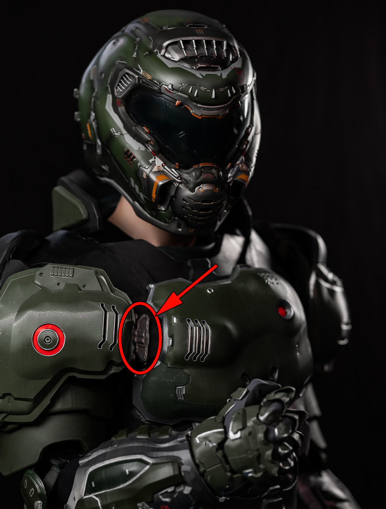 🎭 DOOM Slayer Chest Buckle・Free 3D File for ・Cults