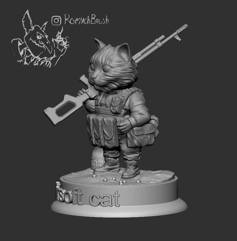 STL file Airsoft cat 🔫 (OBJ)・Model to download and 3D print・Cults