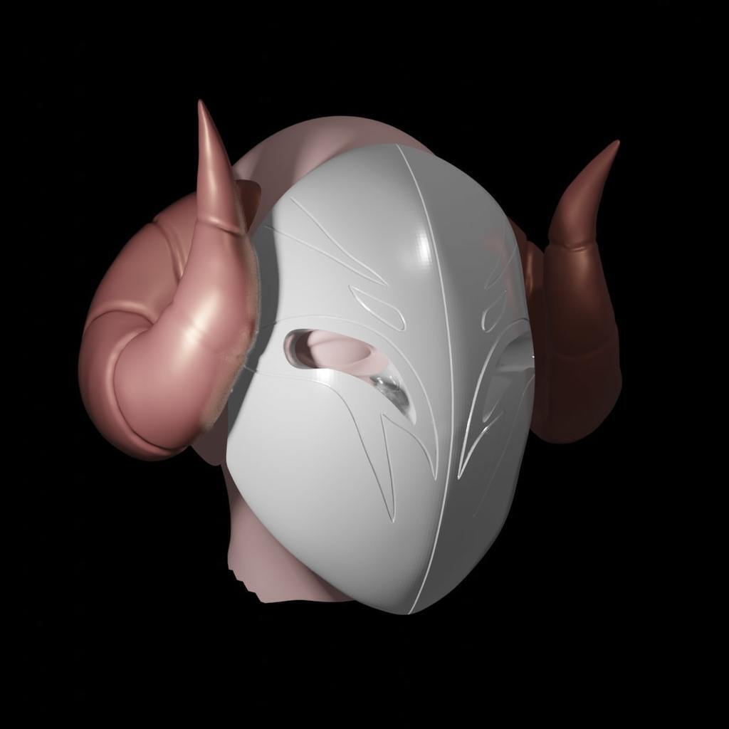 🌼 Kindred Spirit Blossom - Ergonomic Mask and Horns・Free STL File for ...