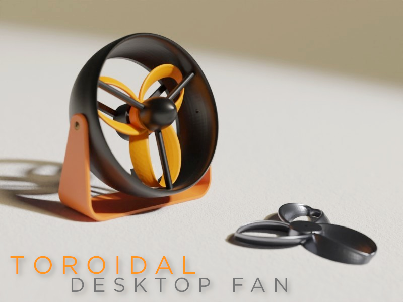 💾 Toroidal Turbine Desktop USB Fan・Free 3D File for ・Cults