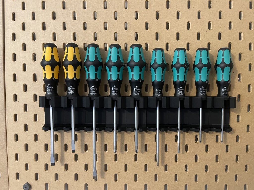 🪛 IKEA Skadis Wera Screwdriver tool holder Slotted Hex・Free 3D File for ・Cults