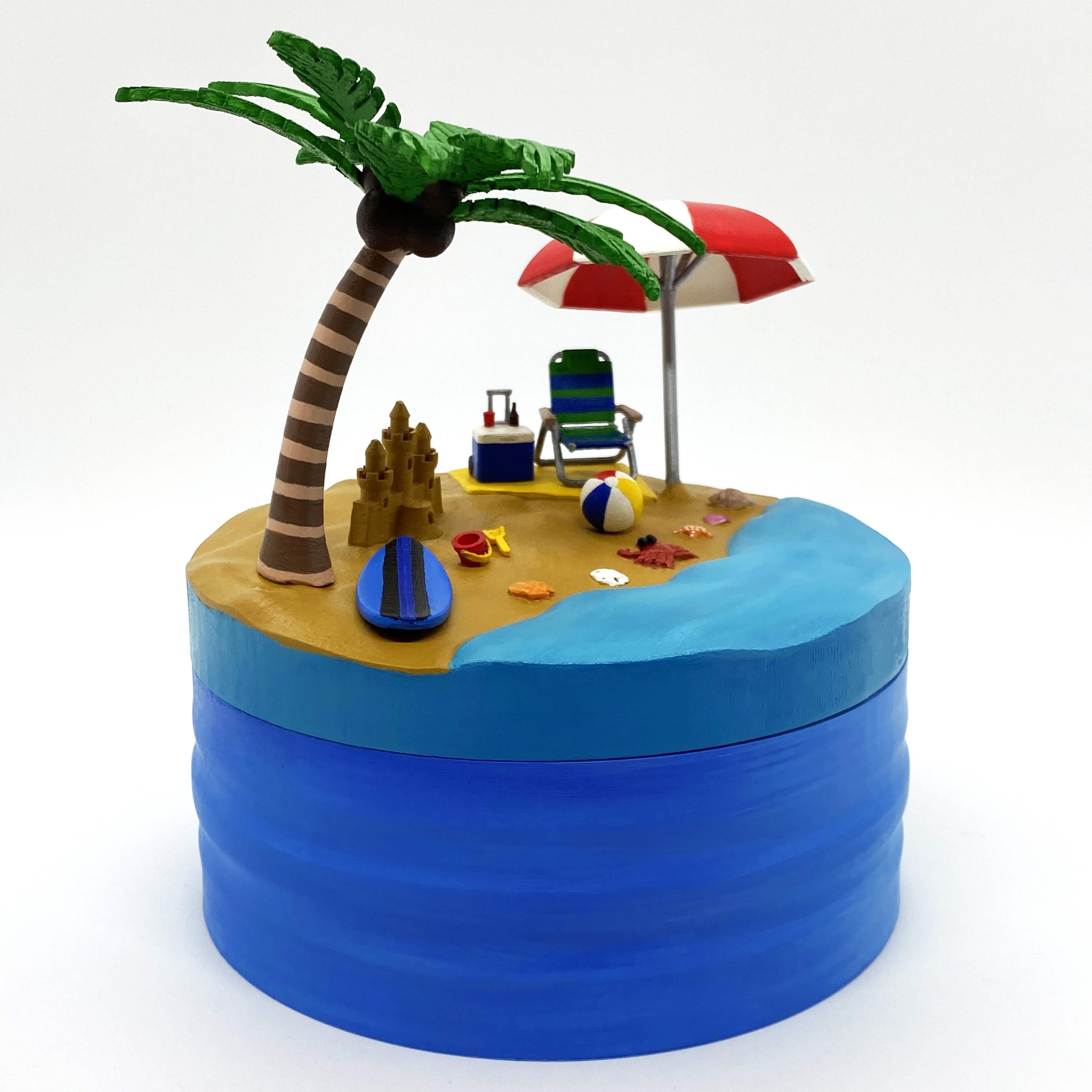 🏝️ Private Island Beach Box Paradise Decoration Container・ STL File for ...