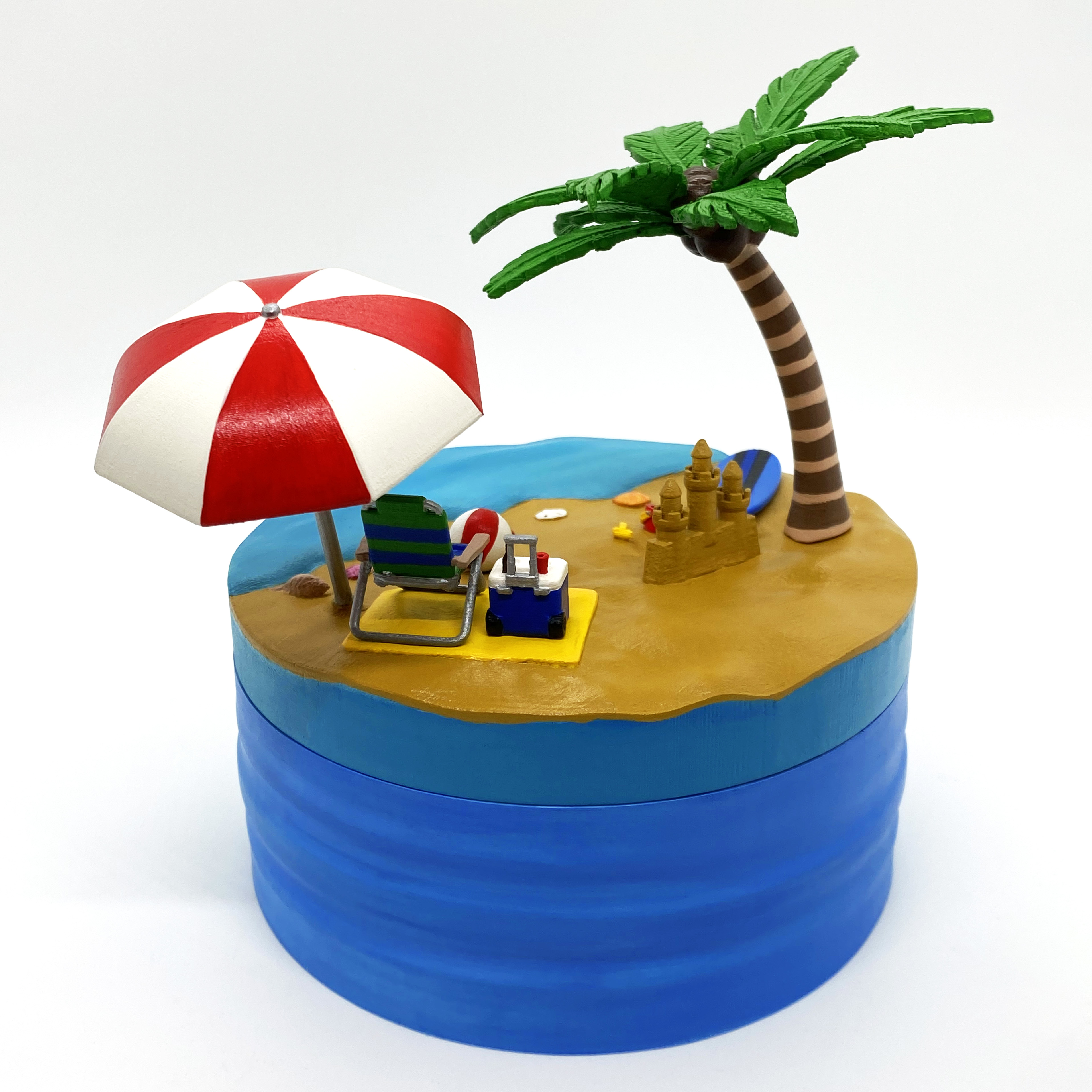 🏝️ Private Island Beach Box Paradise Decoration Container・ STL File for ...