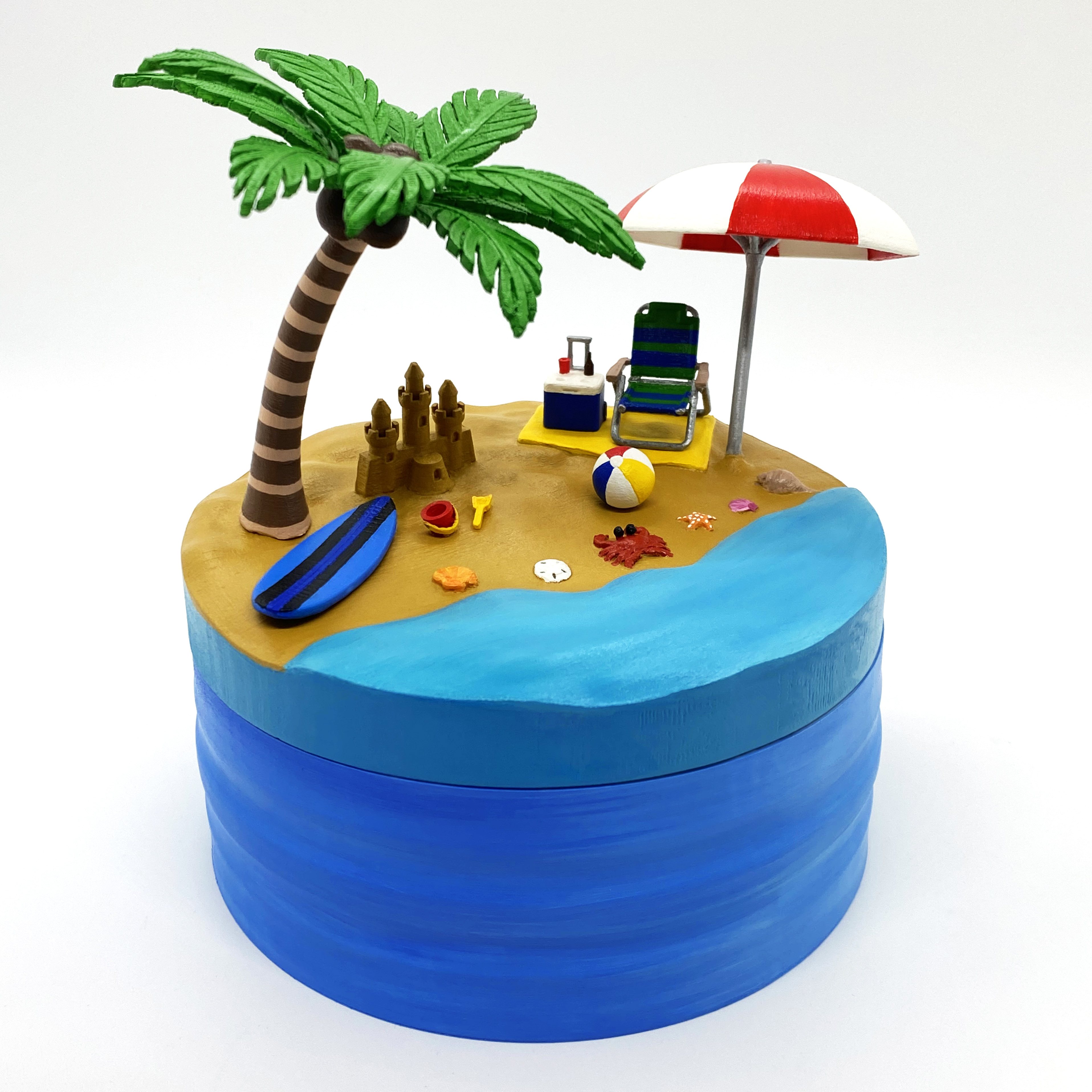 🏝️ Private Island Beach Box Paradise Decoration Container・ STL File for ...
