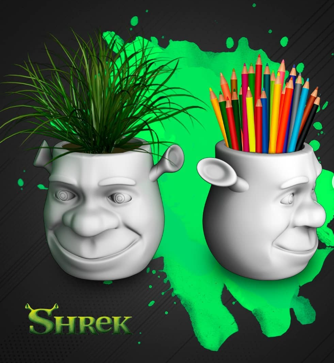 🪴 Shrek Pot・ STL File for 3D printing・Cults