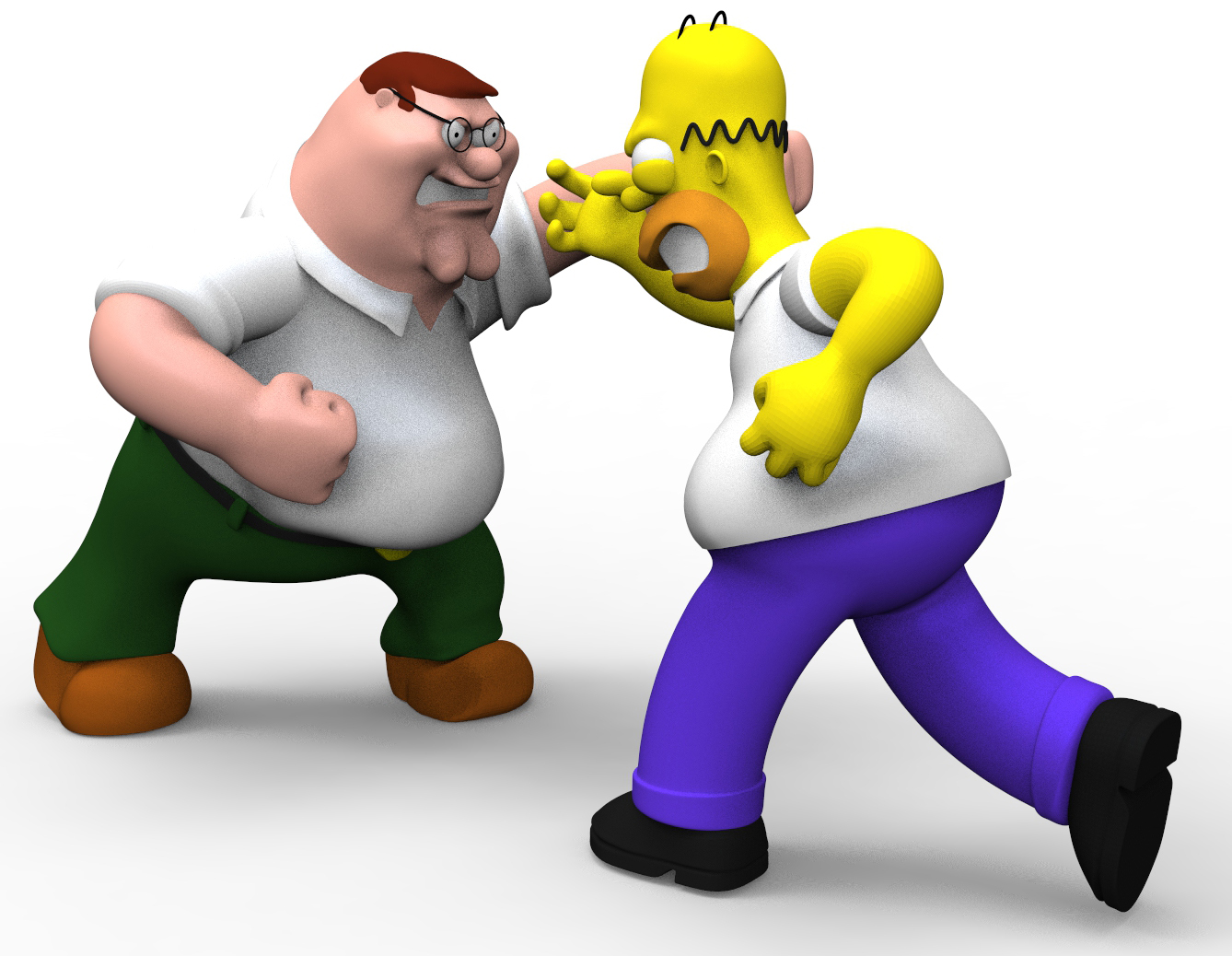 🦅 Homer vs Peter Griffin・ STL File for ・Cults