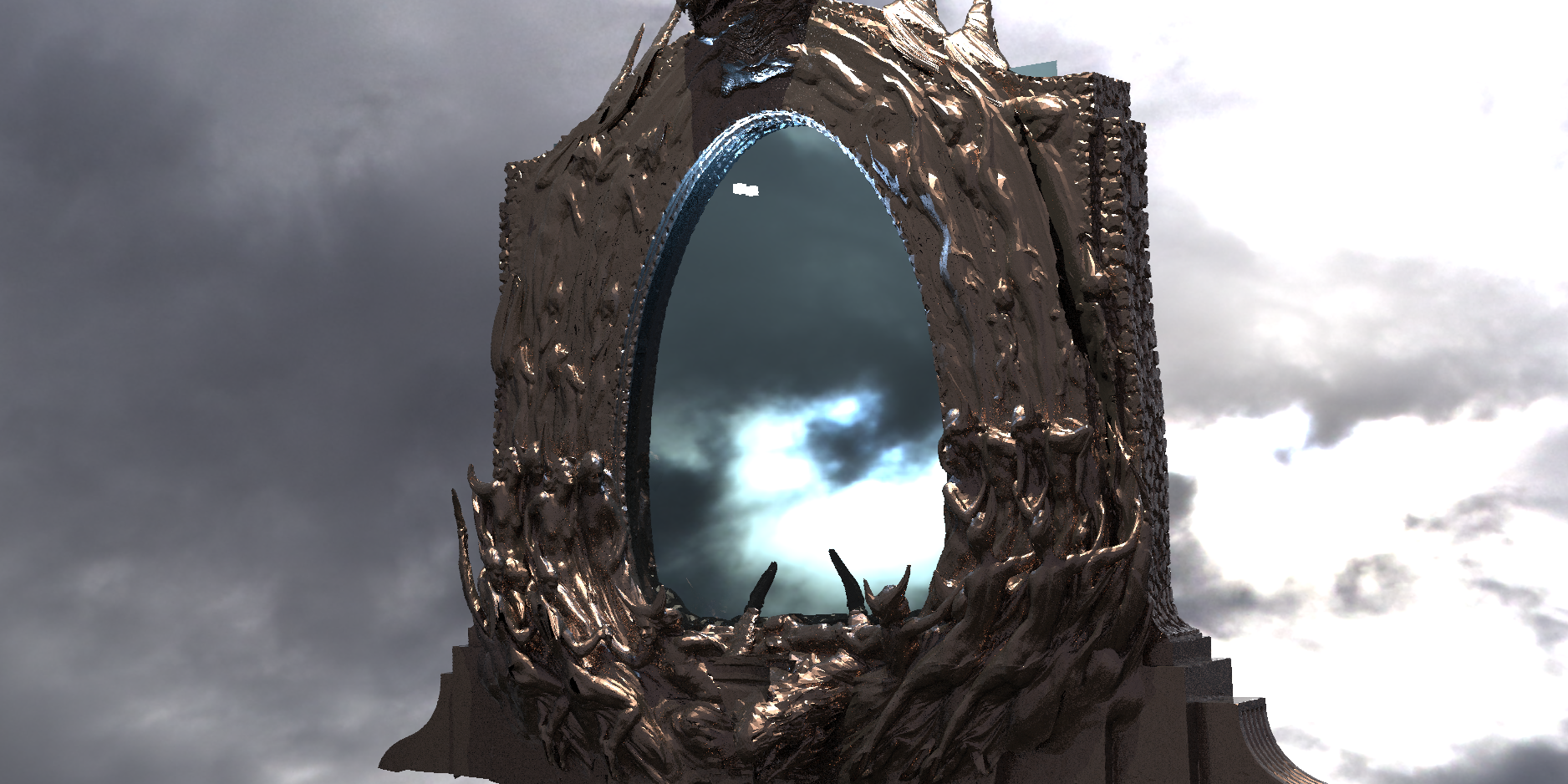 🏙️ Witches Medieval Portal Doorway 5・ OBJ File for ・Cults