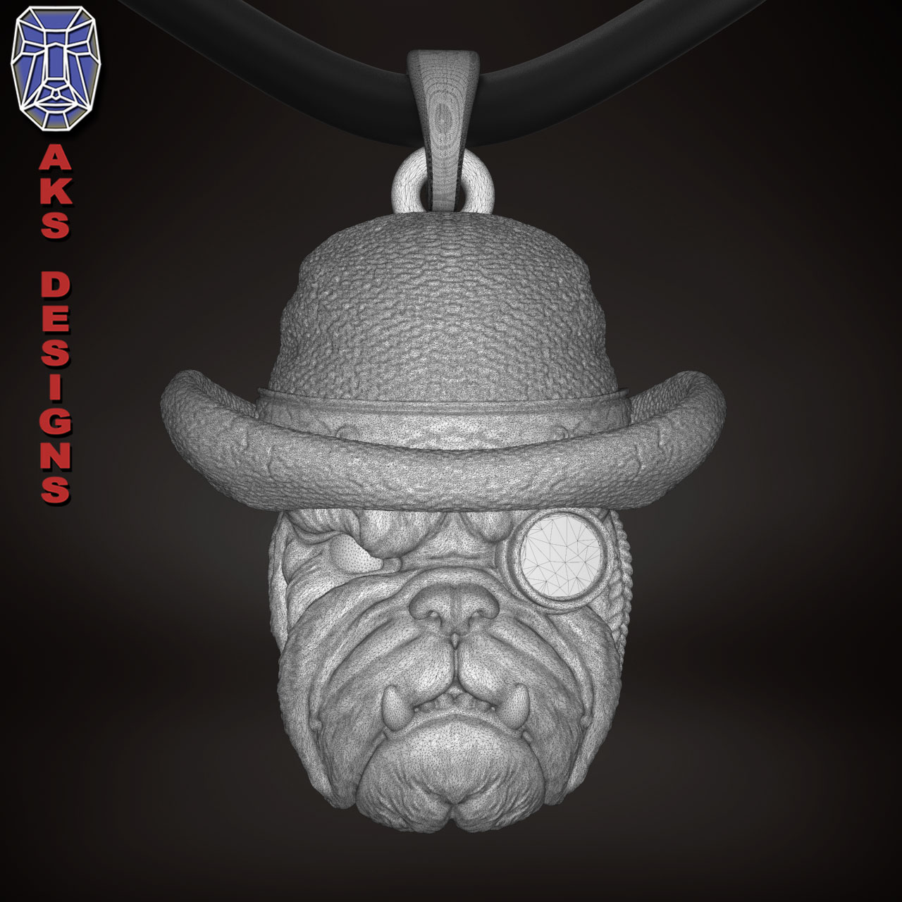 3D file Bulldog Gentlemen version 1 Pendant jewelry 💀 ・3D print object ...