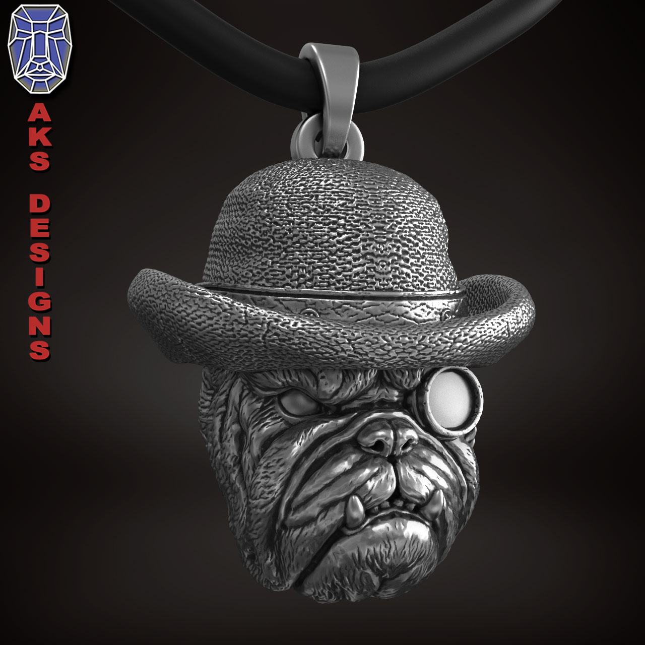 3D file Bulldog Gentlemen version 1 Pendant jewelry 💀 ・3D print object ...