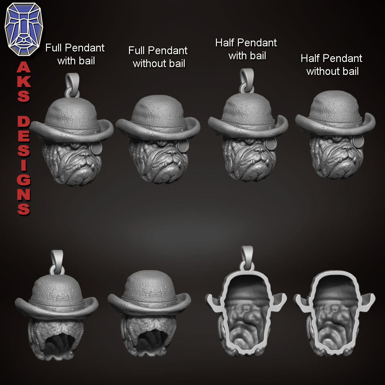 3D file Bulldog Gentlemen version 1 Pendant jewelry 💀 ・3D print object ...