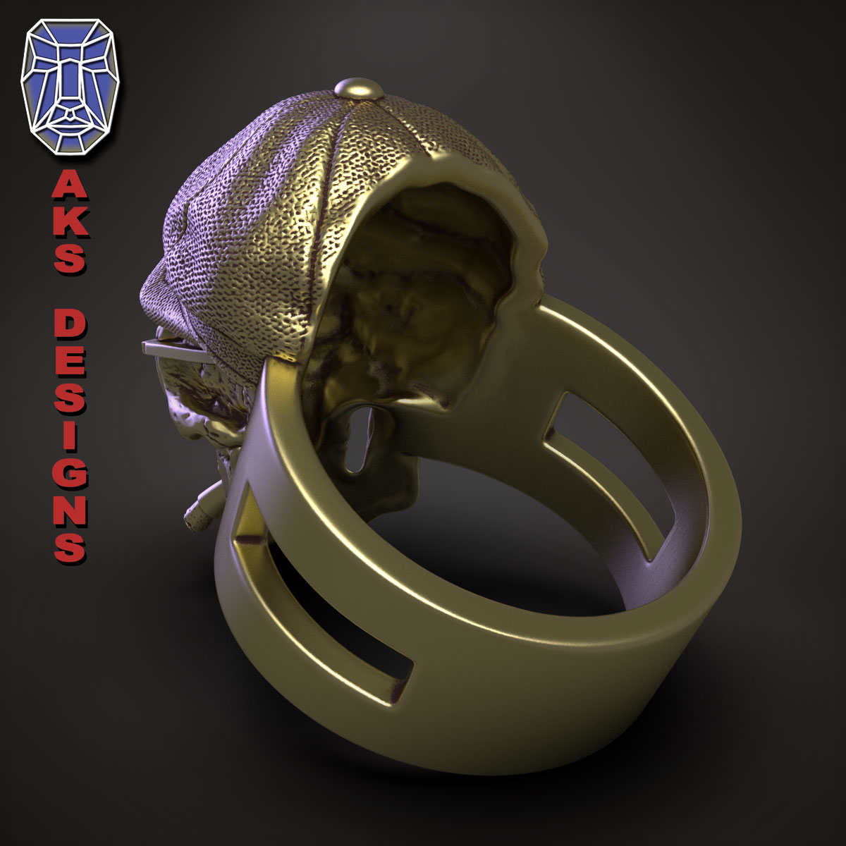 3D file Gangster skull version2 Ring jewelry 💀 ・3D printing template to ...