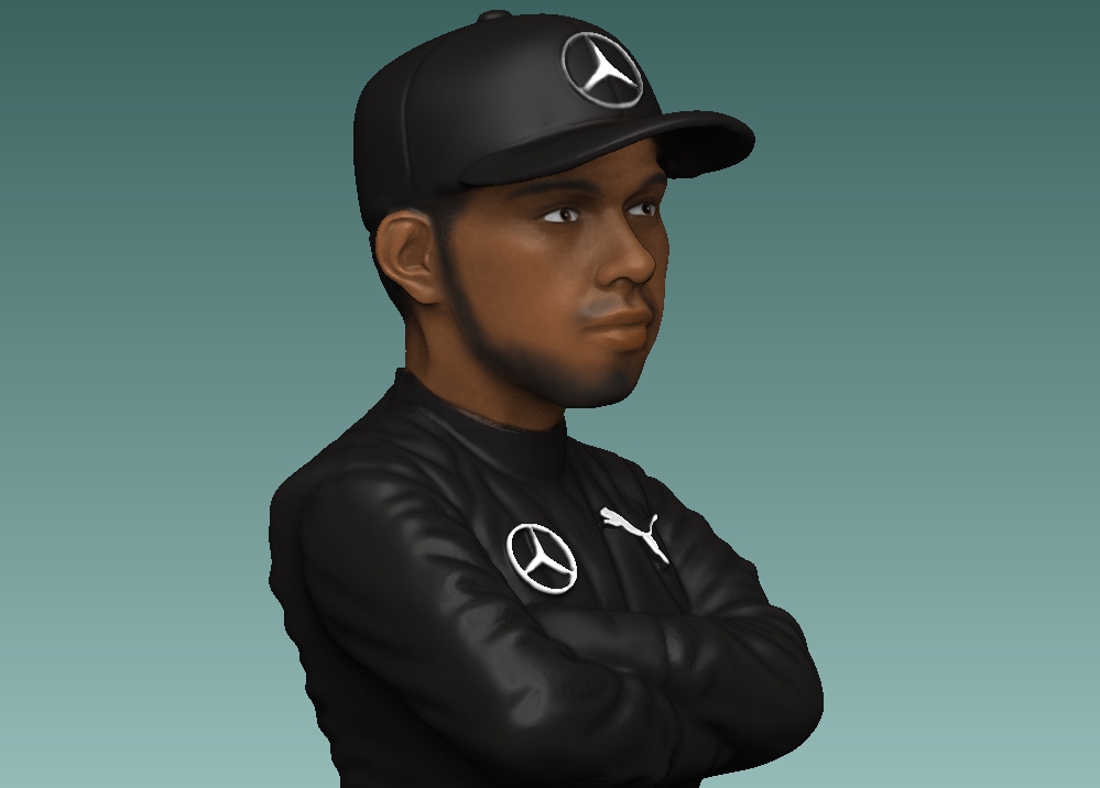STL file Lewis Hamilton figure 🏎️ ・3D printable model to download・Cults
