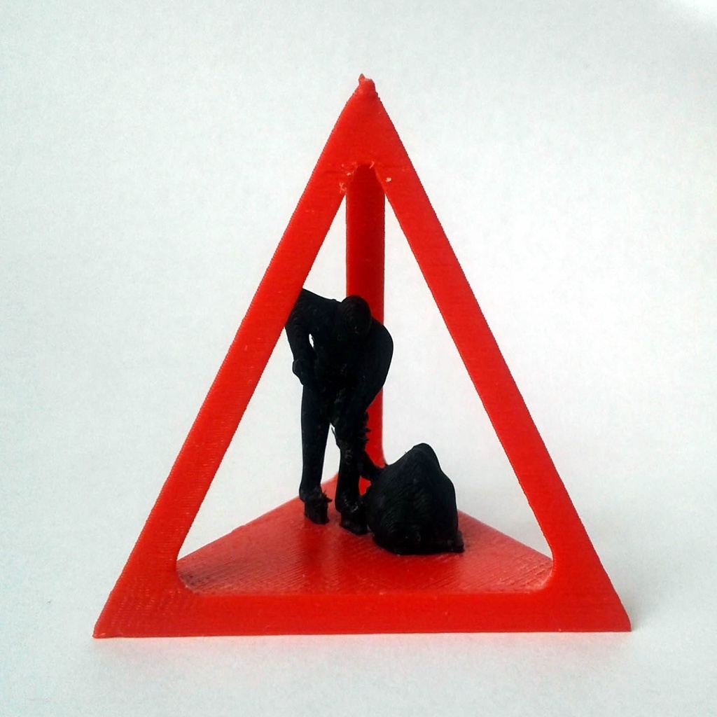 🖼️ 3D Road work sign with frame・Free 3D File for ・Cults