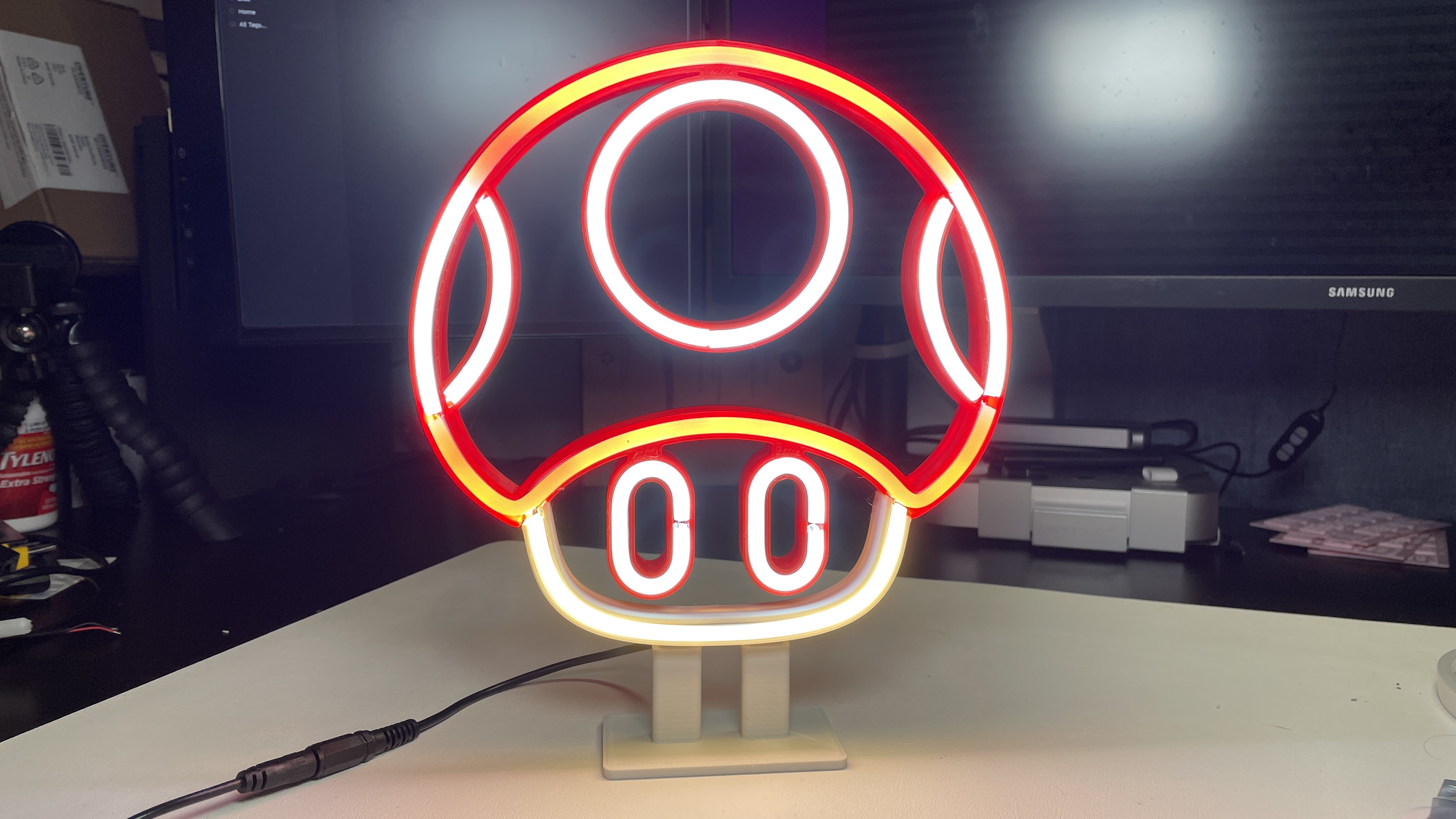 STL file Mario Mushroom Neon Sign 🍄 ・3D printable design to download・Cults