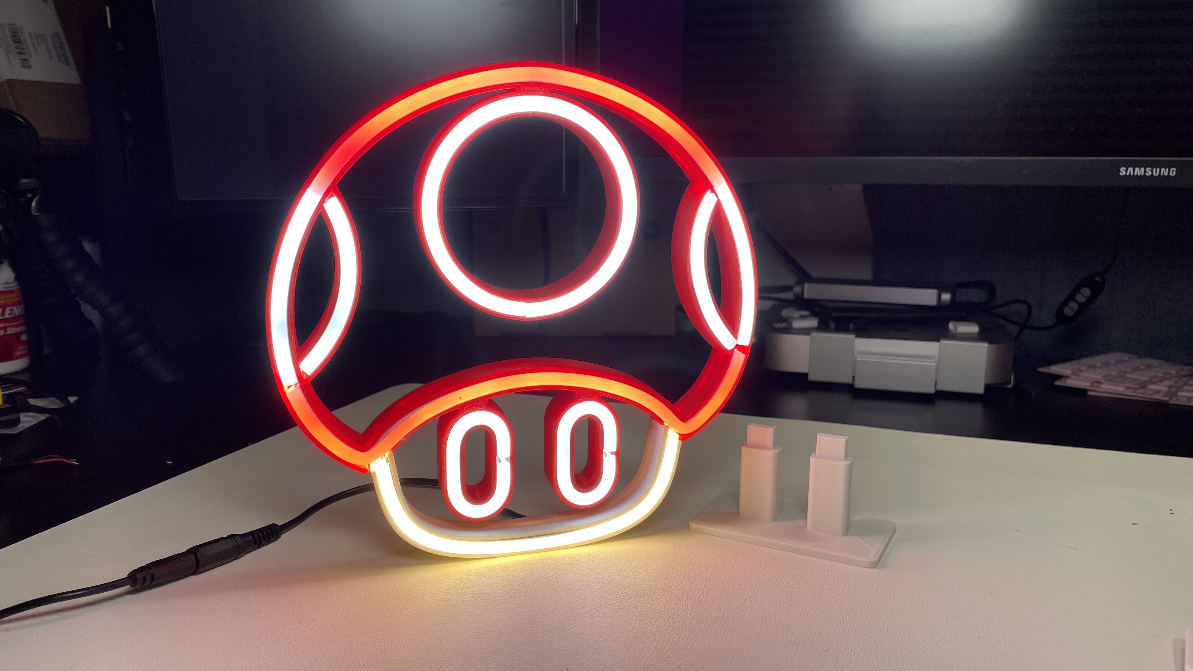 STL file Mario Mushroom Neon Sign 🍄 ・3D printable design to download・Cults