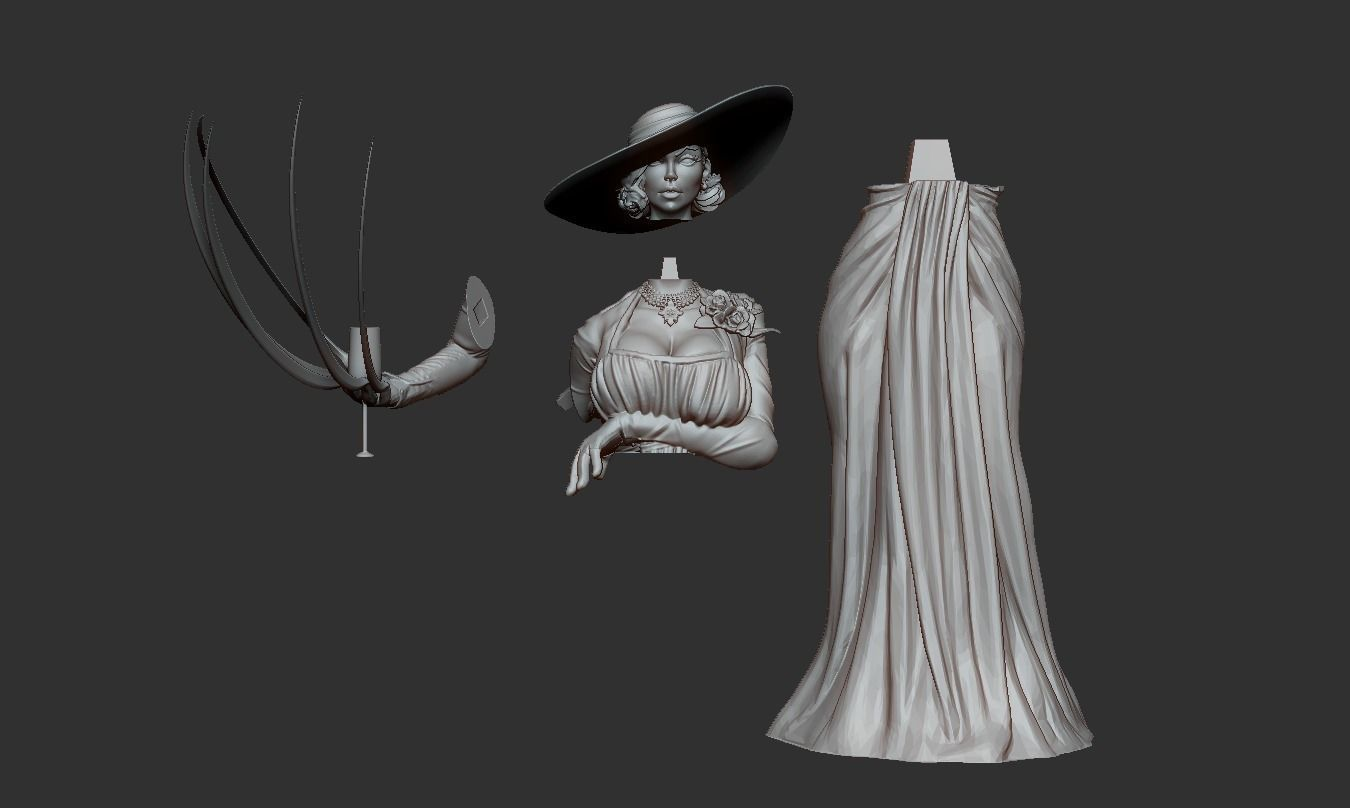 STL file Lady Alcina Dimitrescu Resident evil 8 village 3D print model ...