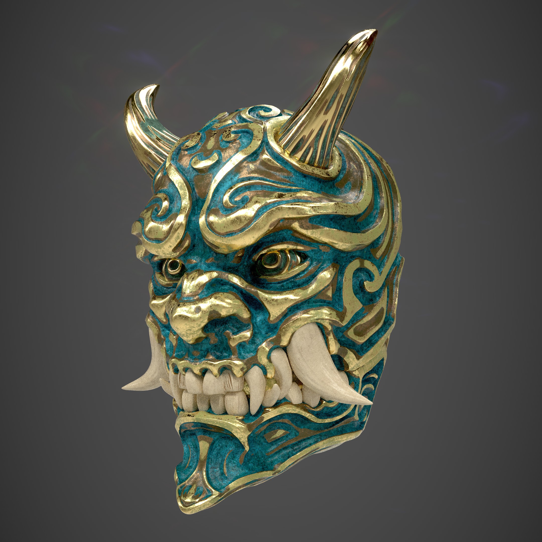 Fichier OBJ Masque Oni 👹 ・Objet imprimable en 3D à télécharger・Cults