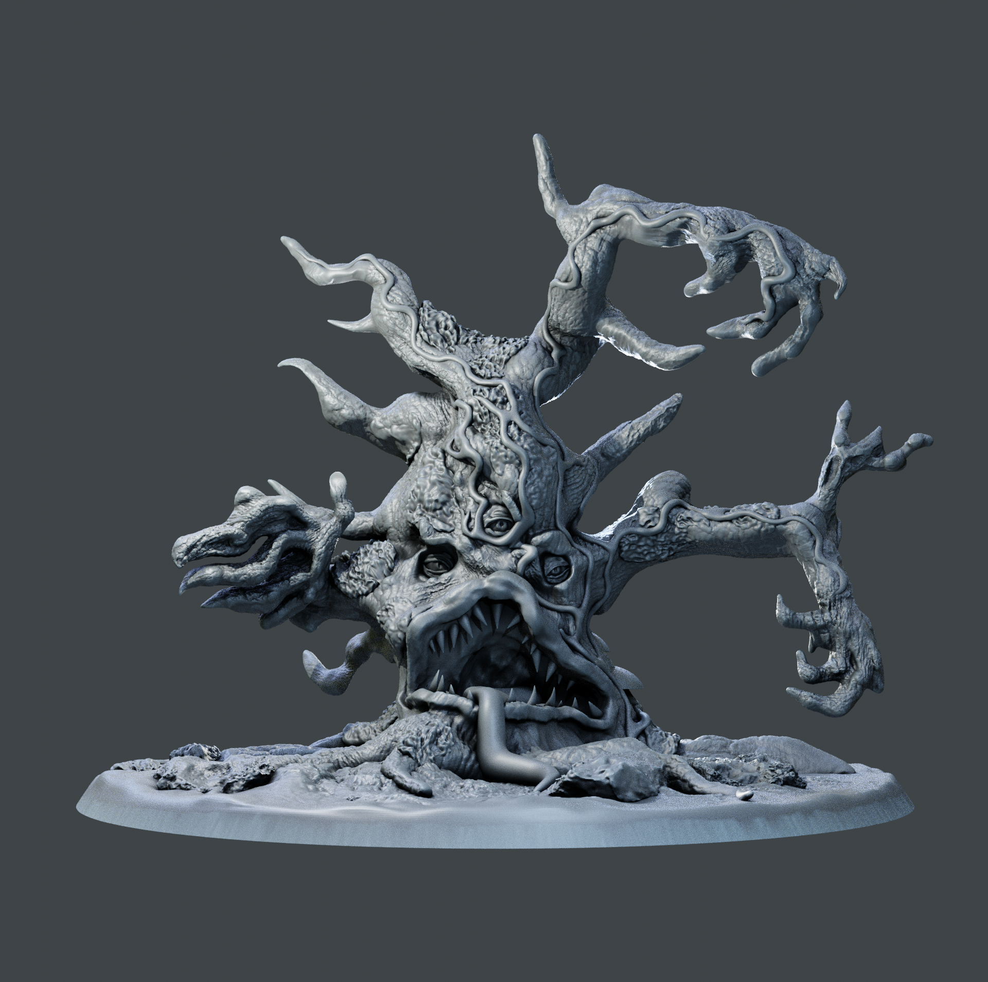 🌳 Demon Tree with three eyes・ STL File for ・Cults