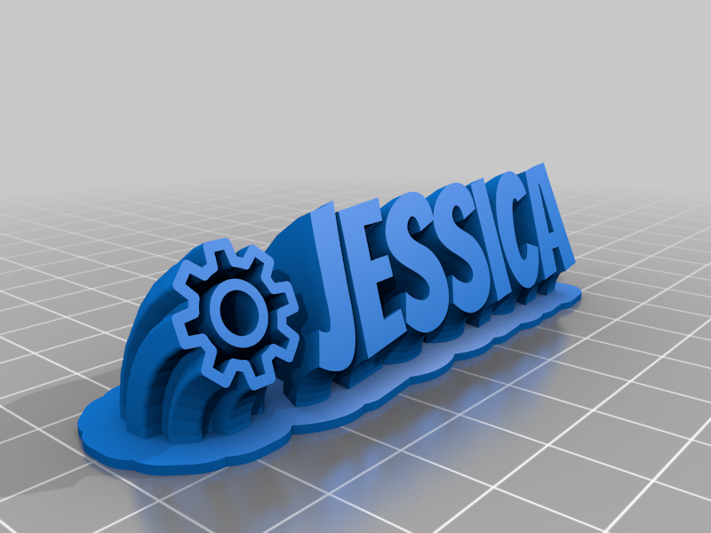 🏢 Jessica Desk Name Plate・ STL File for 3D printing・Cults
