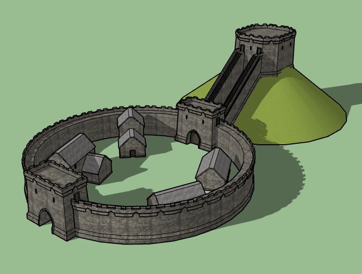 🏰 Castle (Motte and Bailey) Re-uploaded・Free STL File for ・Cults