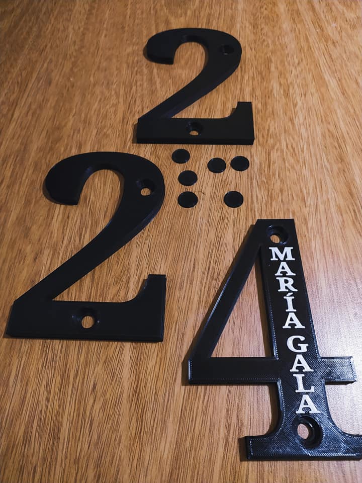 STL file Address numbers - Domiciles - With screw covers 🔢 ・3D print ...