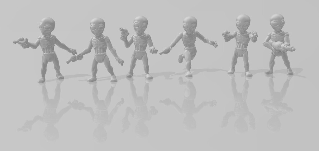 👽 Graylien Gray Alien Abductor War Party・Free 3D File for ・Cults