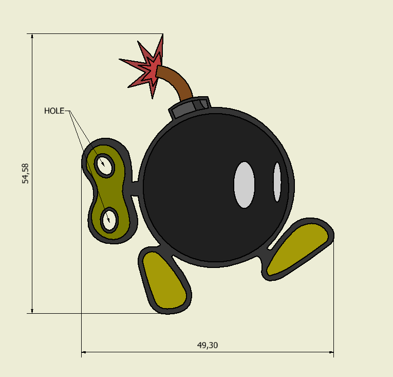 STL file MARIO BOMB KEYCHAIN 💣 ・3D print design to download・Cults