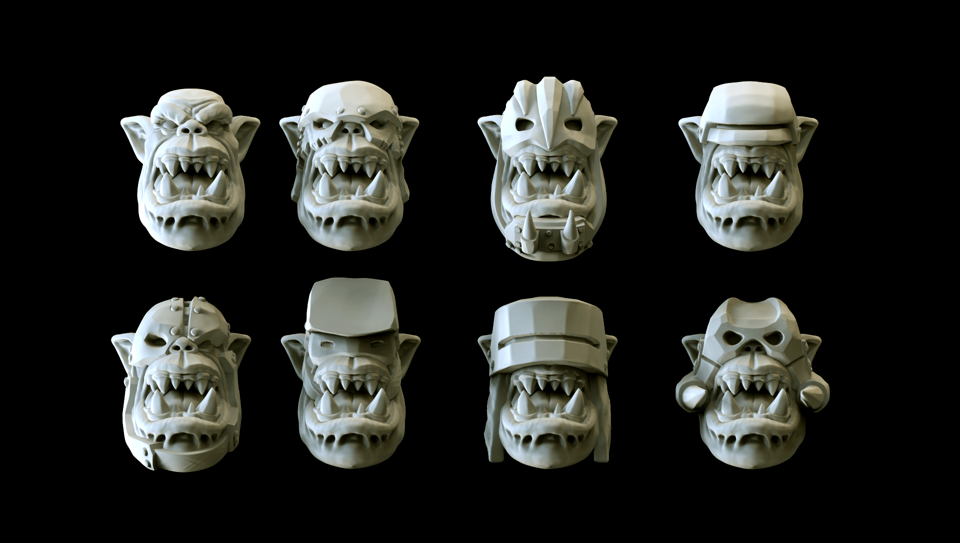 👺 Orc Head Pack 01・ STL File for ・Cults