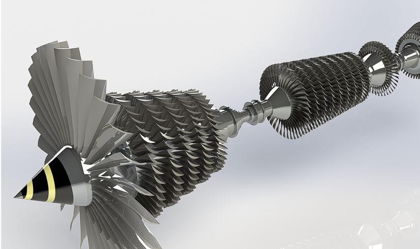 🛩️ 3D Model of modern industrial turbo-fan engine used in commercial ...