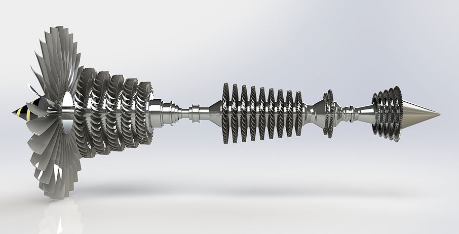 🛩️ 3D Model of modern industrial turbo-fan engine used in commercial ...