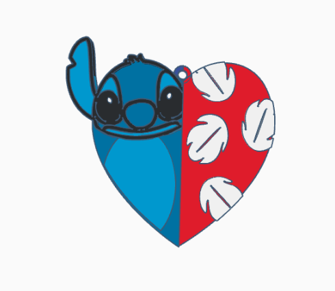 arquivo STL Llavero Lilo Y Stich Corazón 🎲 ・modelo de impressão 3D para ...