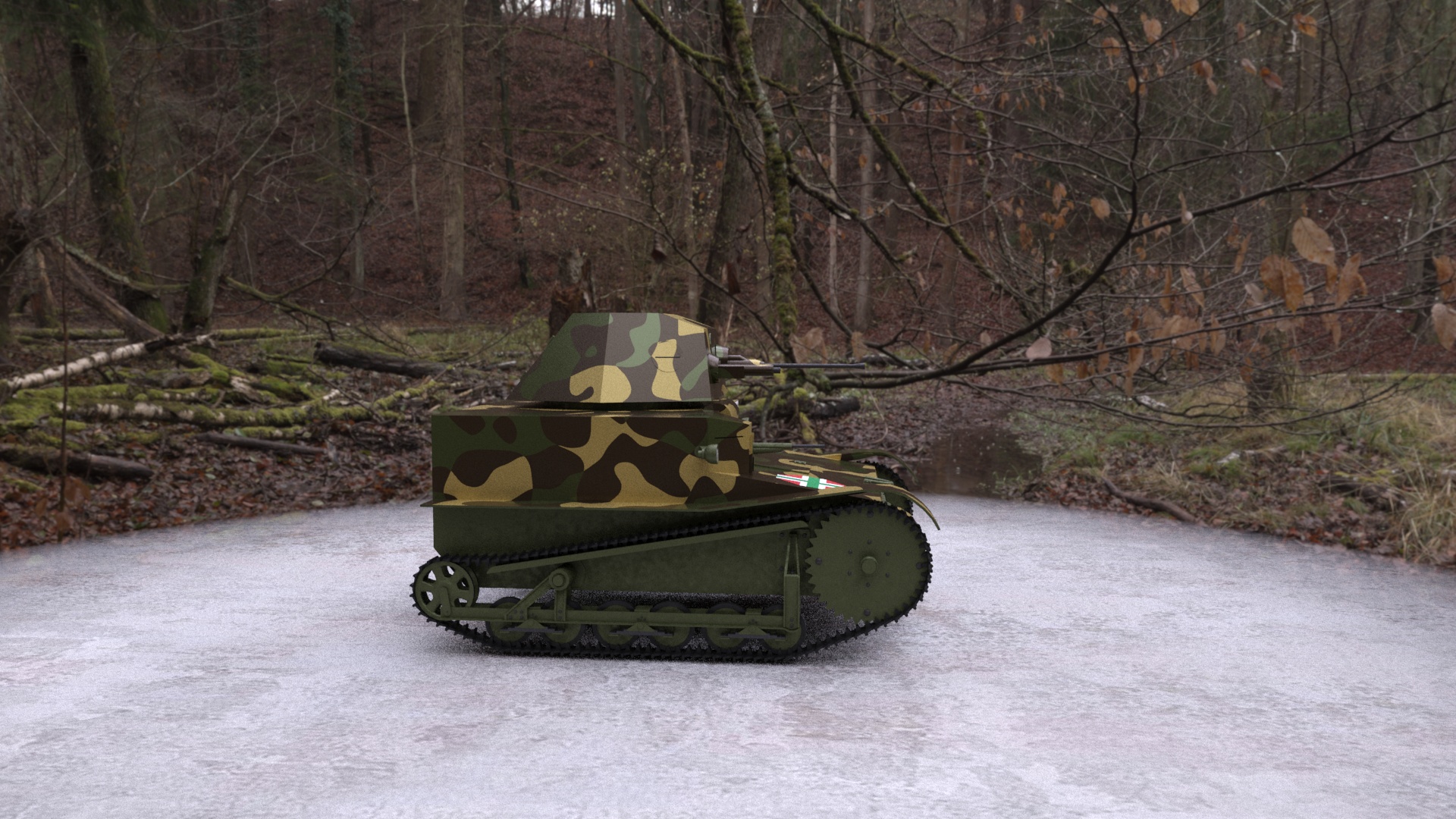 OBJ file "Fejes Harckocsi" - Hungarian Interwar Tankette 🪖 ・Template to ...