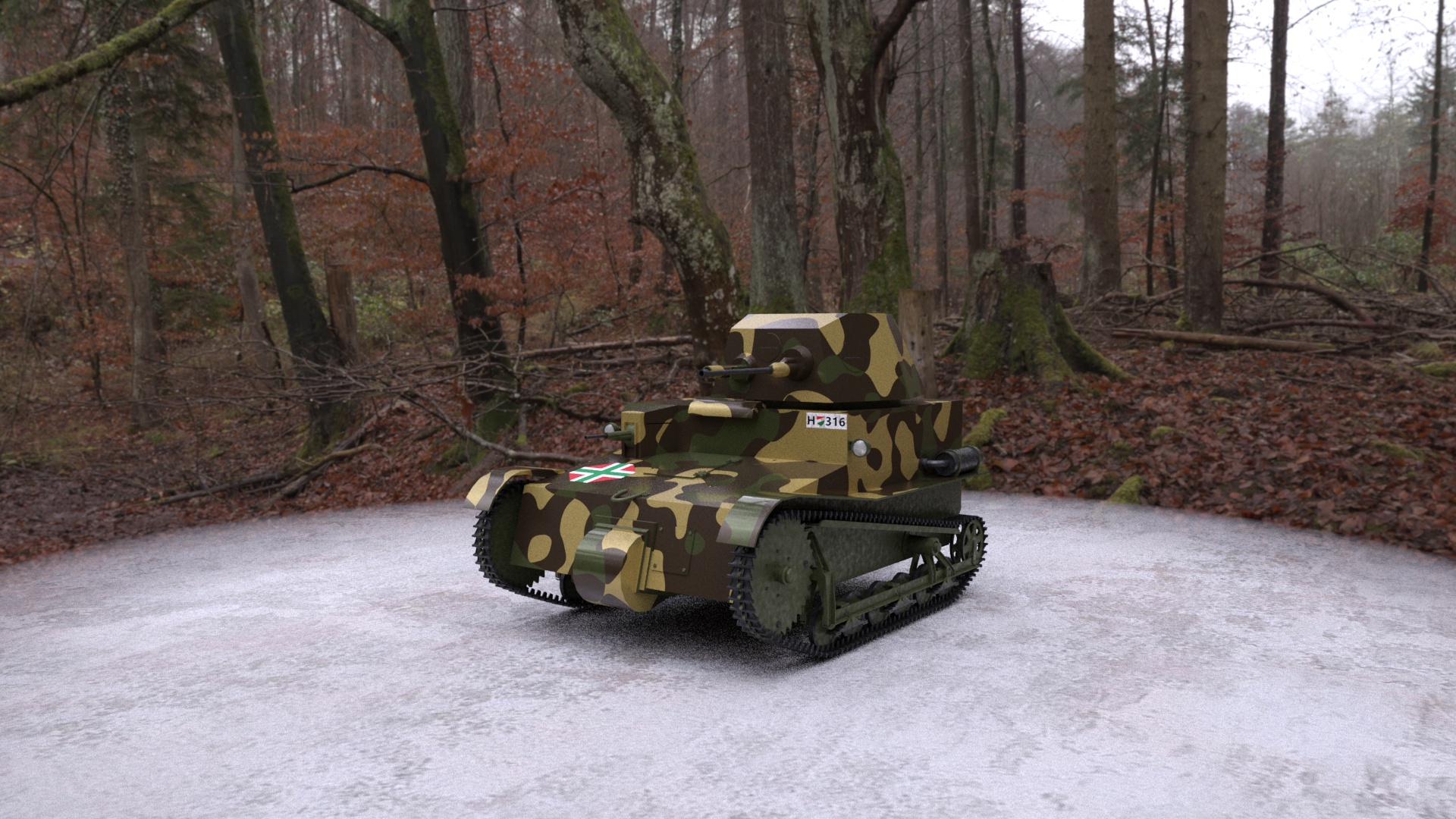 OBJ file "Fejes Harckocsi" - Hungarian Interwar Tankette 🪖 ・Template to ...