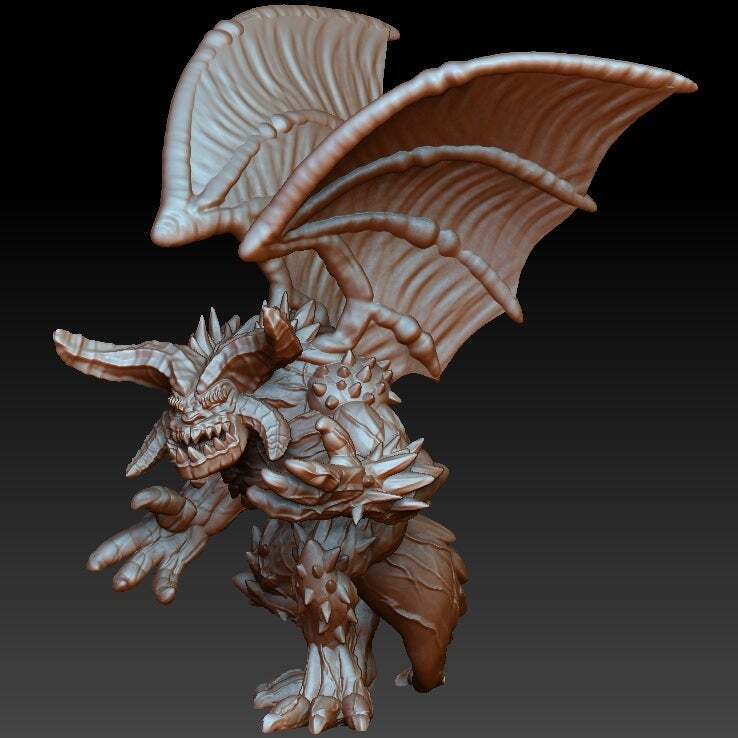 😈 Winged demon・Free STL File for ・Cults
